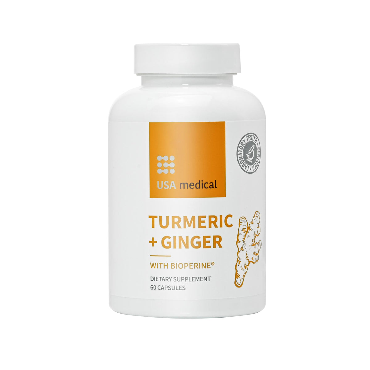 USA Medical Turmeric and Ginger Capsules with BioPerine® 60 pcs – Mill ...