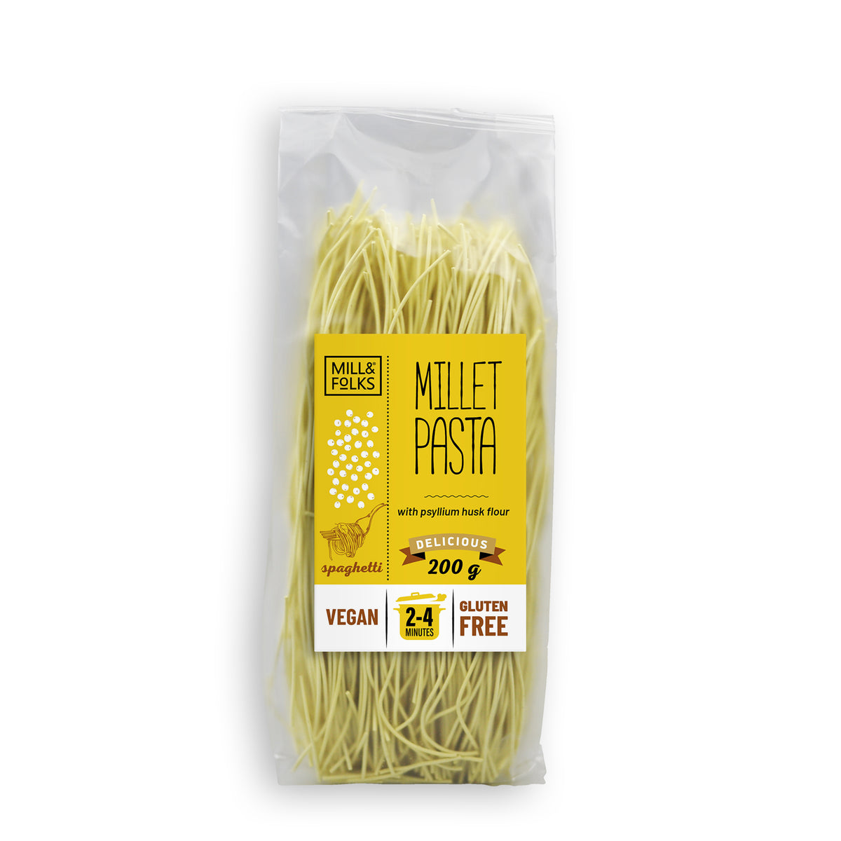 Millet pasta spaghetti 200g – Mill & Folks